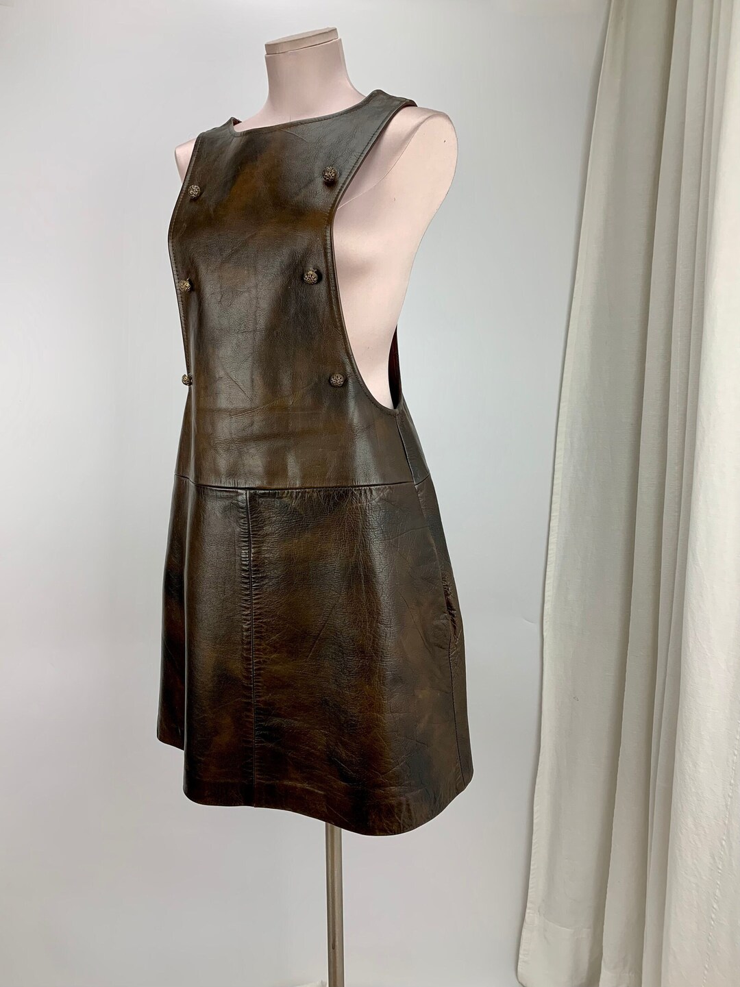 1960's 70's Leather Jumper British MOD Vibe Double - Etsy