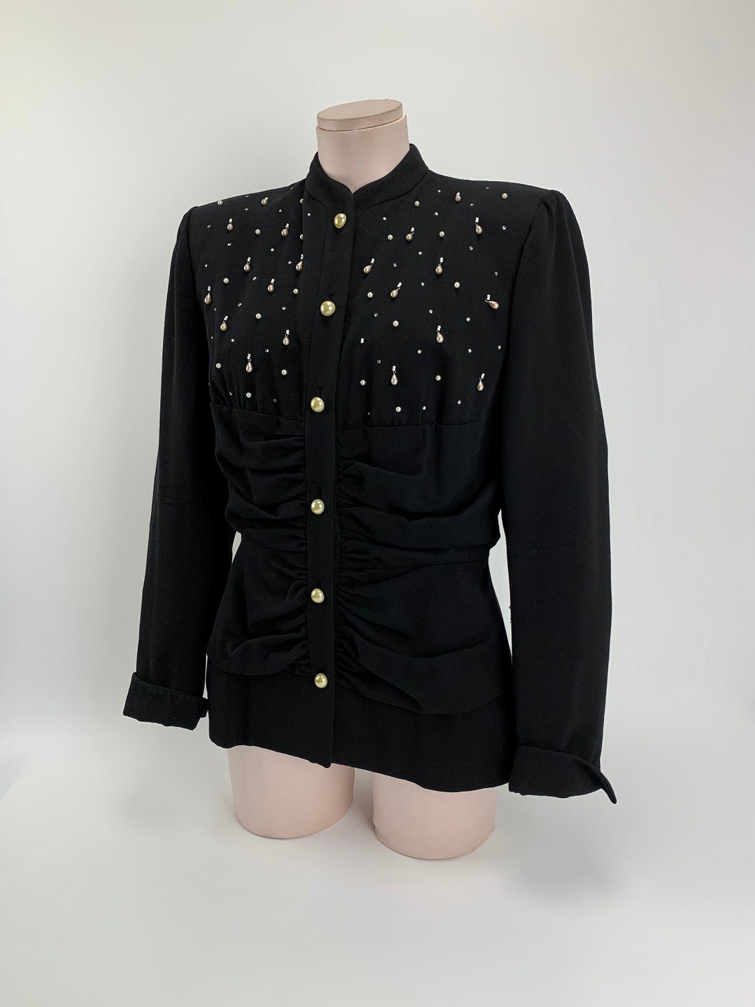 1940's-50's LILLI ANN Jacket Rhinestone & Pearls - Etsy