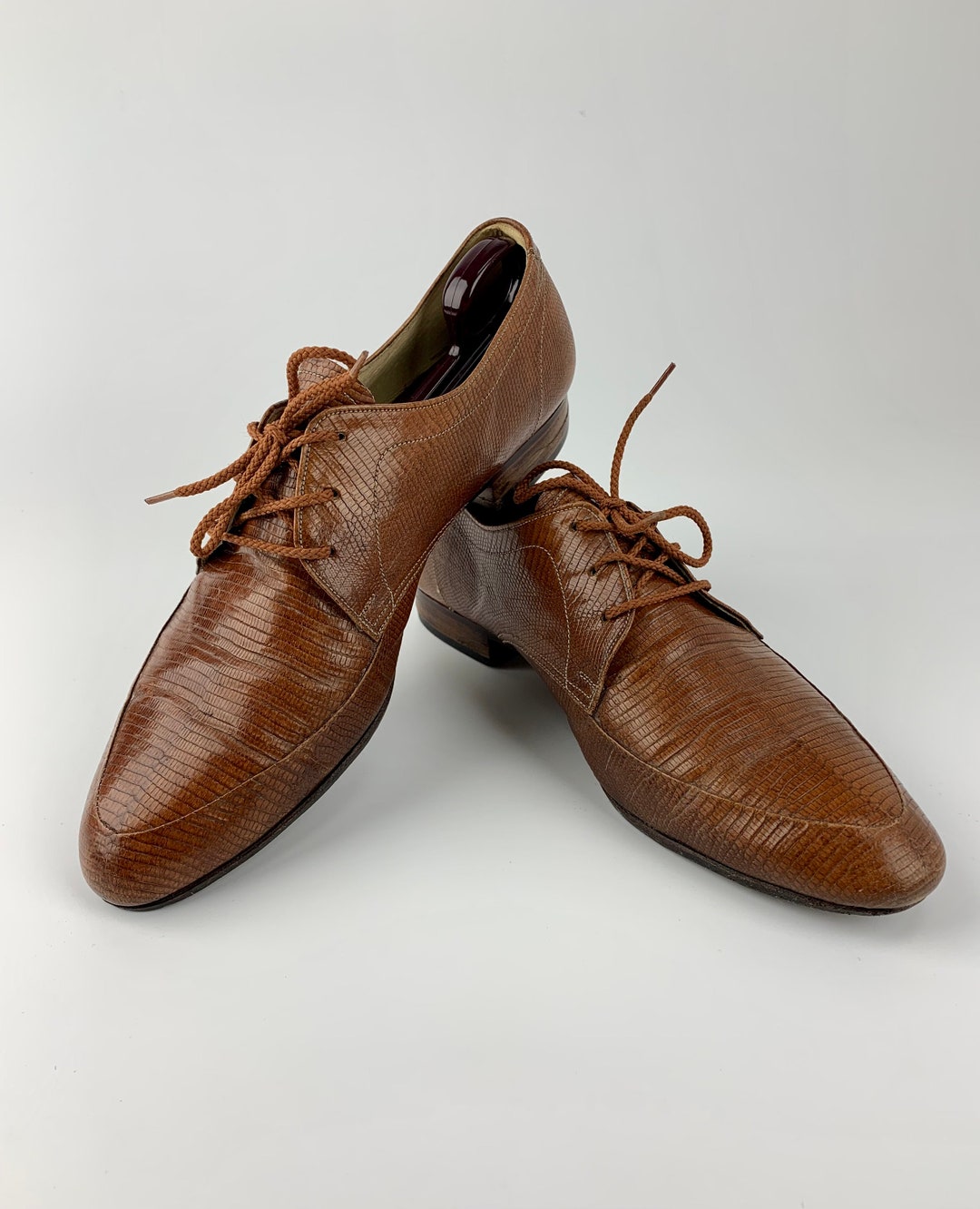 1960's Genuine Lizard Shoes BLACK J Label Pointed Toe Shoes Leather ...