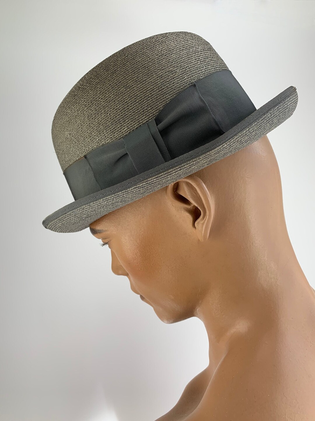 Early 1960'S Gray Straw Fedora - WORMSER Hatters to Men - Tight Stingy ...