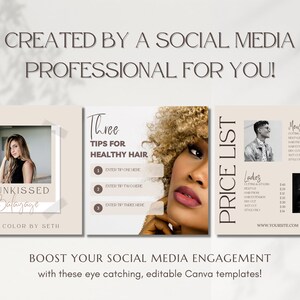 100 Hair Care Instagram Post Story Templates | Hairdresser Stylist ...