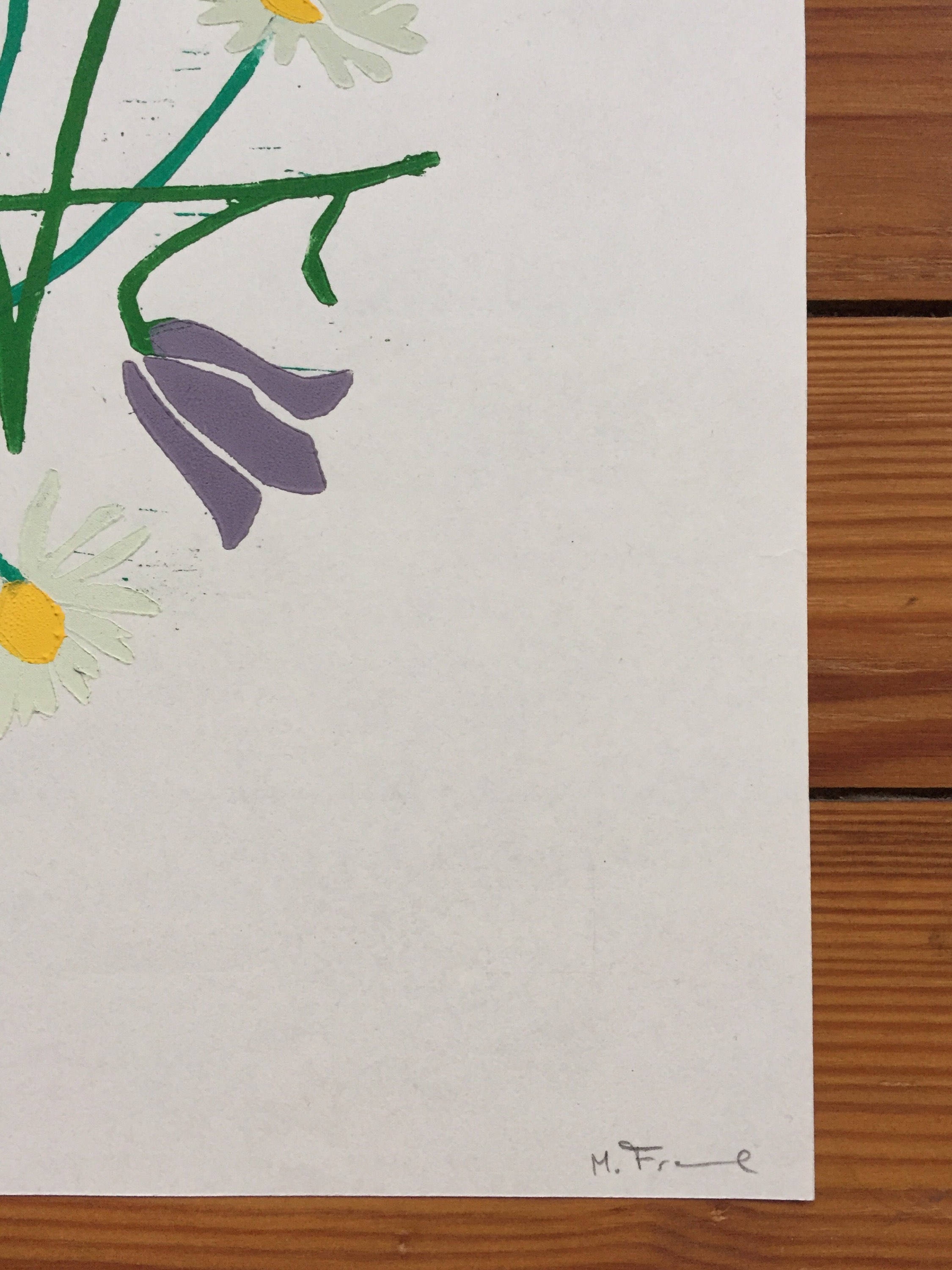 Colourful Flower Woodcut Print Original and Signed - Etsy