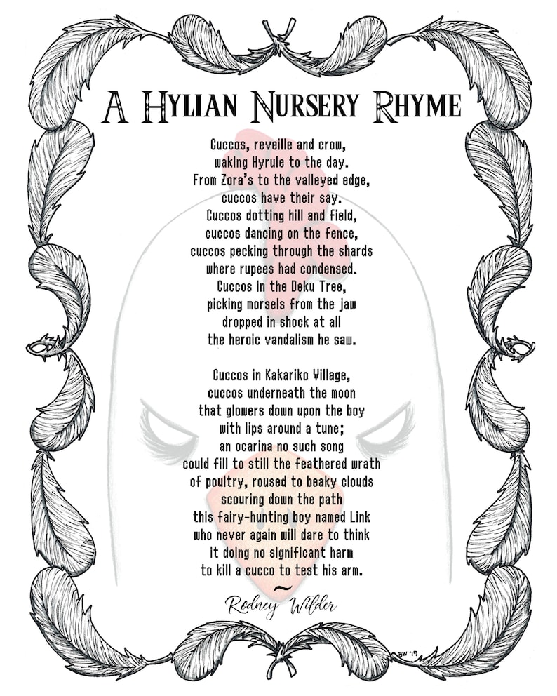 Legend of Zelda Fanart Geek/gamer Video Game Poetry Wall Art - Etsy