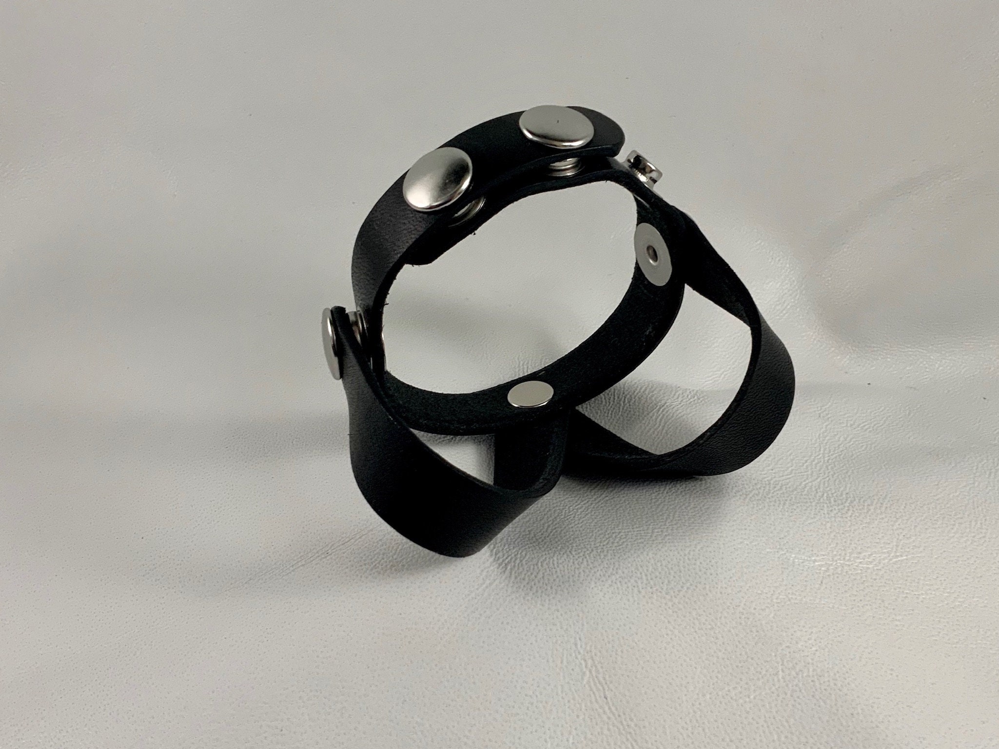 Leather V Style Cock Ring And Ball Divider Nickel Etsy Uk