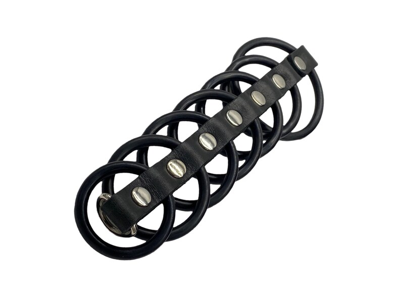 Leather 7 Ring Gates of Hell W/d Ring Rubber Rings - Etsy