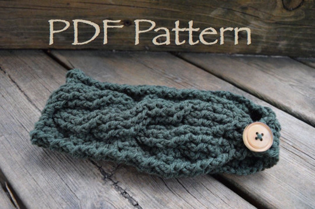 CROCHET PATTERN - the Twisted Cables Warmer - Headband - With Button ...