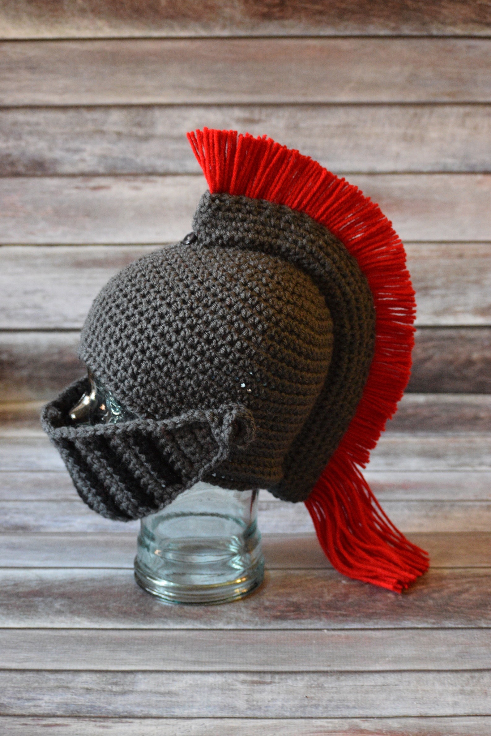 Knight/trojan/greek Gladiator Crochet Hat Knitted Hat Go Gray Go Red ...