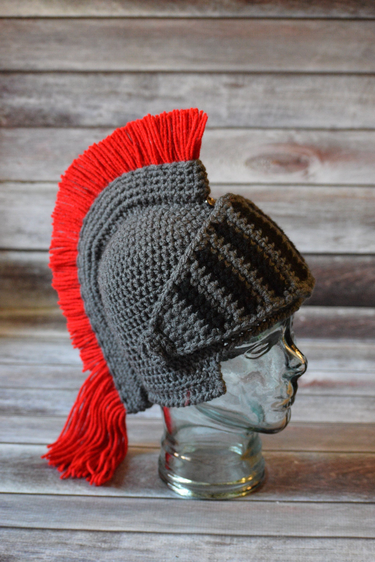Knight/trojan/greek Gladiator Crochet Hat Knitted Hat Go Gray Go Red ...