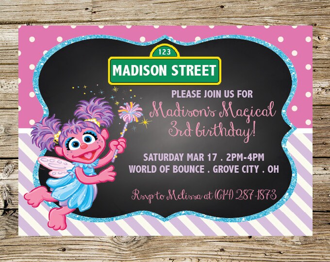 Abby Cadabby Birthday Invitation Etsy