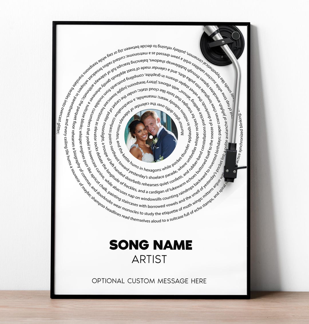 Custom Song Lyric Record Print – Personalized Anniversary Gift - Etsy