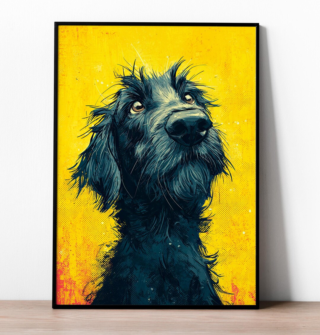 Scruffy Terrier Pop Art Print – “small Dog, Big Opinions” Bright Yellow ...