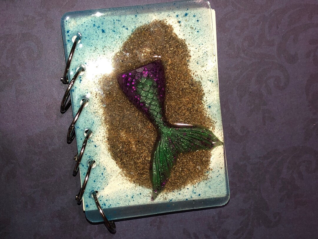 A7 Mermaid Tail on the Shore Notebook. (real Sand) Glows in the Dark ...