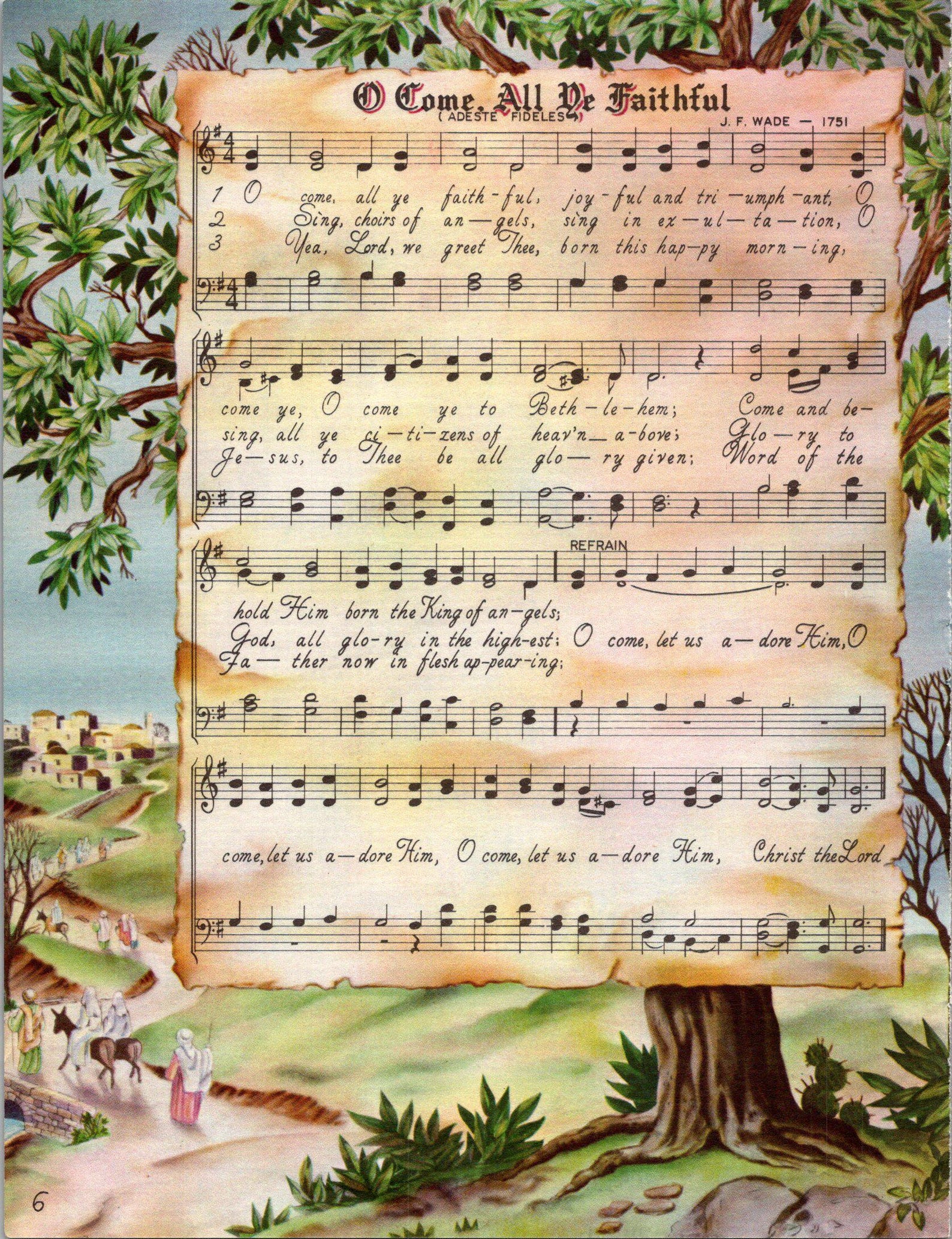 Printable Christmas Carol - O Come All Ye Faithful for Piano Organ ...