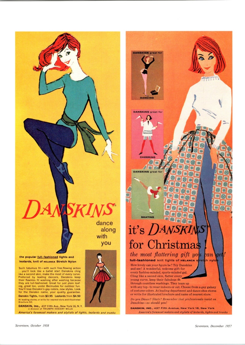 Danskins Tights Poster - Digital Download Advertisement From Seventeen ...