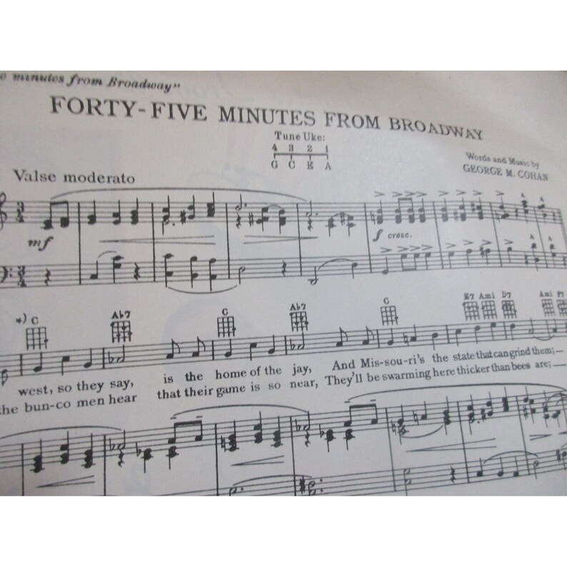Sheet Music - Forty-five Minutes From Broadway by Cohan 1932 Jerry ...