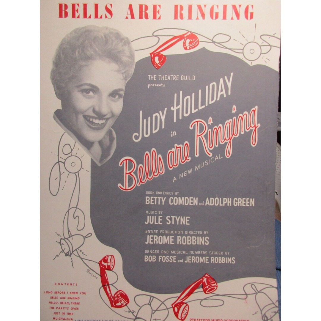 Bells Are Ringing Sheet Music for Piano Vocal Guitar 1956 Key of B Flat ...