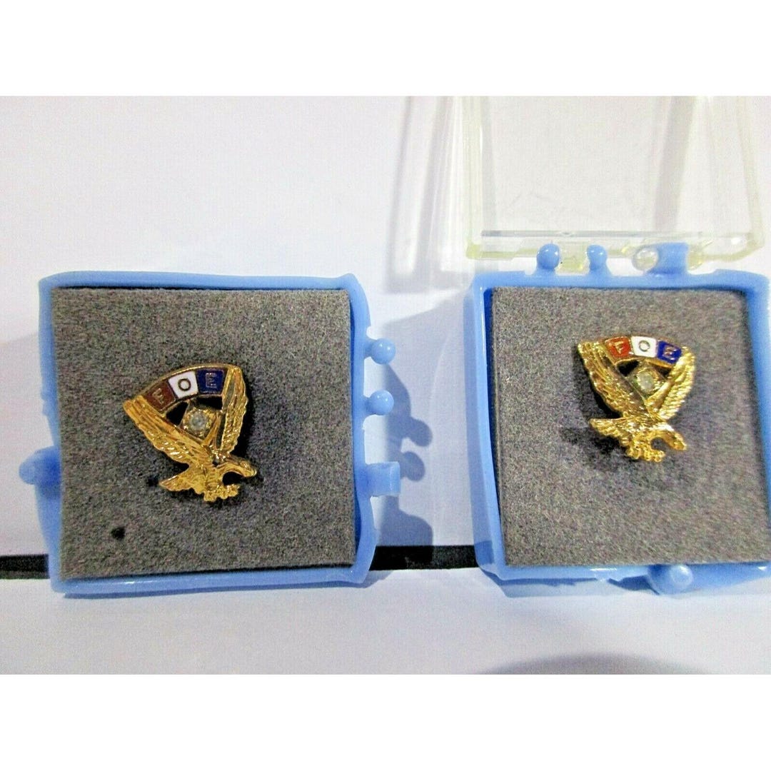 Lot of 2 Lapel/tie-tac/hat Pins - FOE Fraternal Order of Eagles W ...