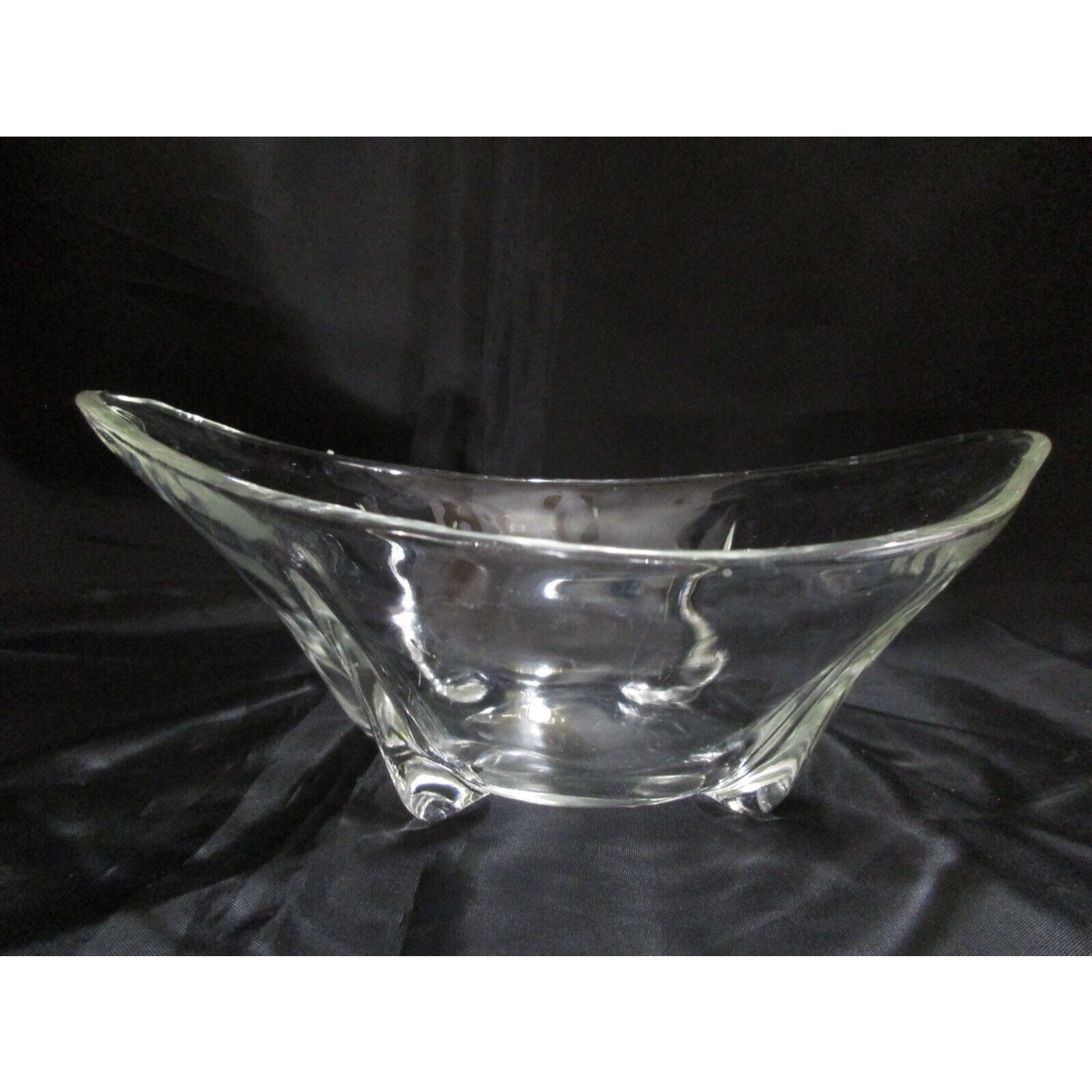Vintage Clear Glass 6 Footed Bowl Oblong Candy Nut - Etsy
