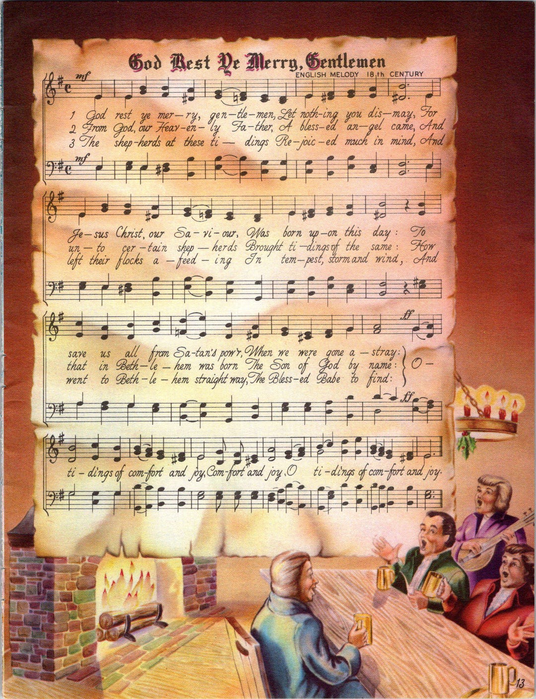 Printable Christmas Carol - God Rest Ye Merry Gentlemen for Piano ...
