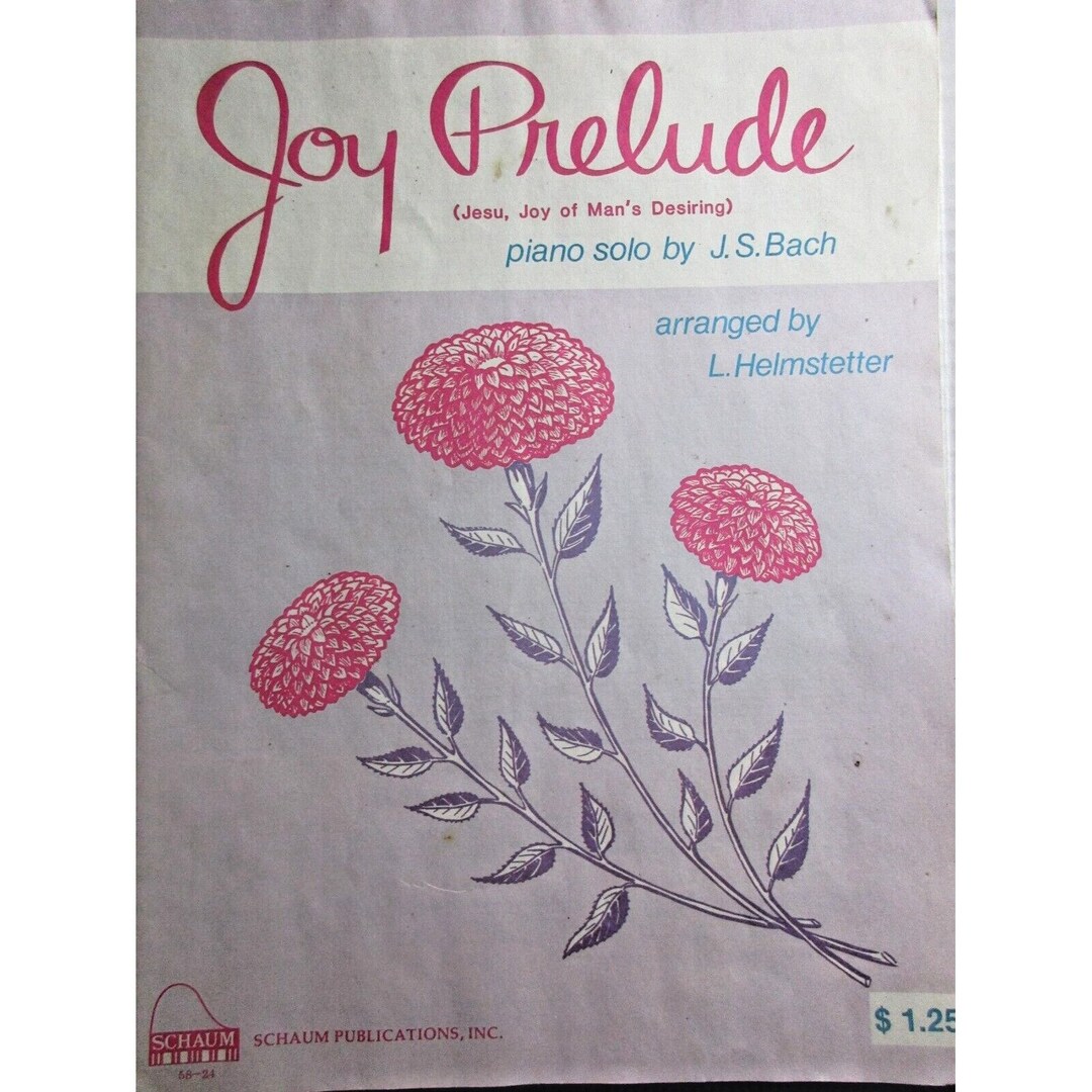 Sheet Music - Joy Prelude - Easy Piano Solo by J. S. Bach - 1978 Schaum ...