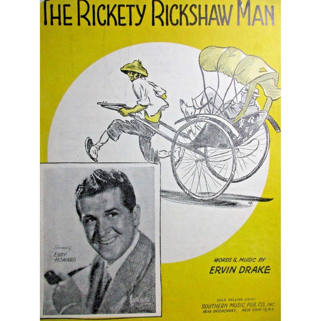 Piano Sheet Music 1948 - the Rickety Rickshaw Man - Southern Music Pub ...