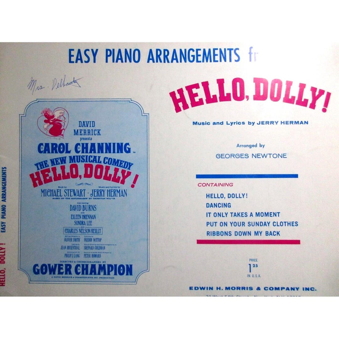Piano - Hello Dolly! Easy Piano Arrangements - Edwin H. Morris ...