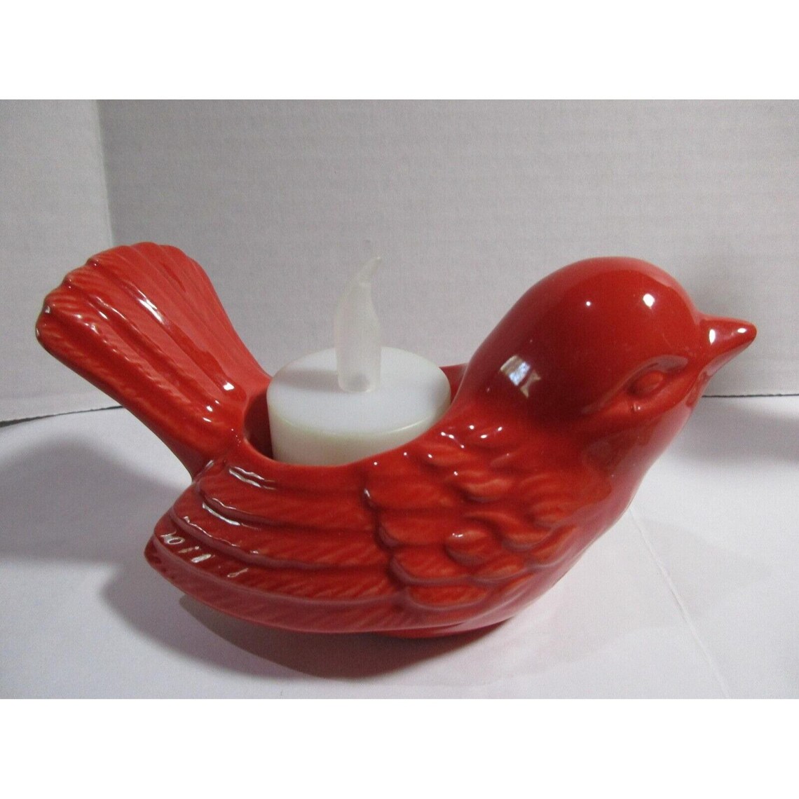 Red Male Porcelain Cardinal Bird With Tealight - Pier One? 5"w X 3"t - Etsy