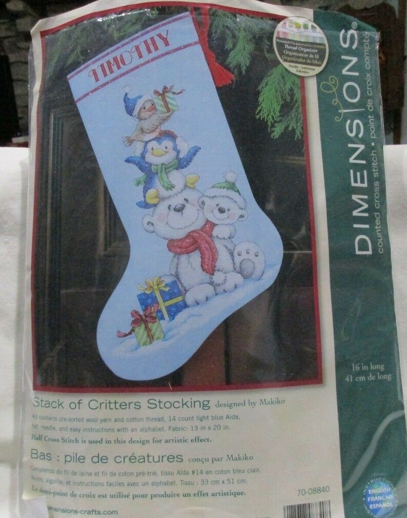 Dimensions Stack of Critters Stocking Counted Cross Stitch - Etsy