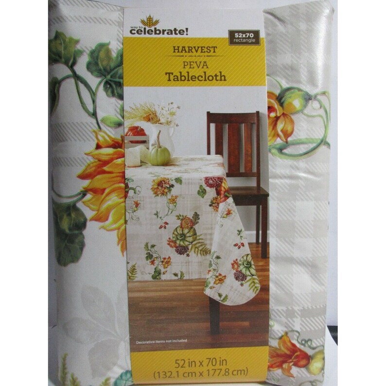 NEW Celebrate! Harvest Pumpkins Botanical Patchwork PEVA Vinyl ...