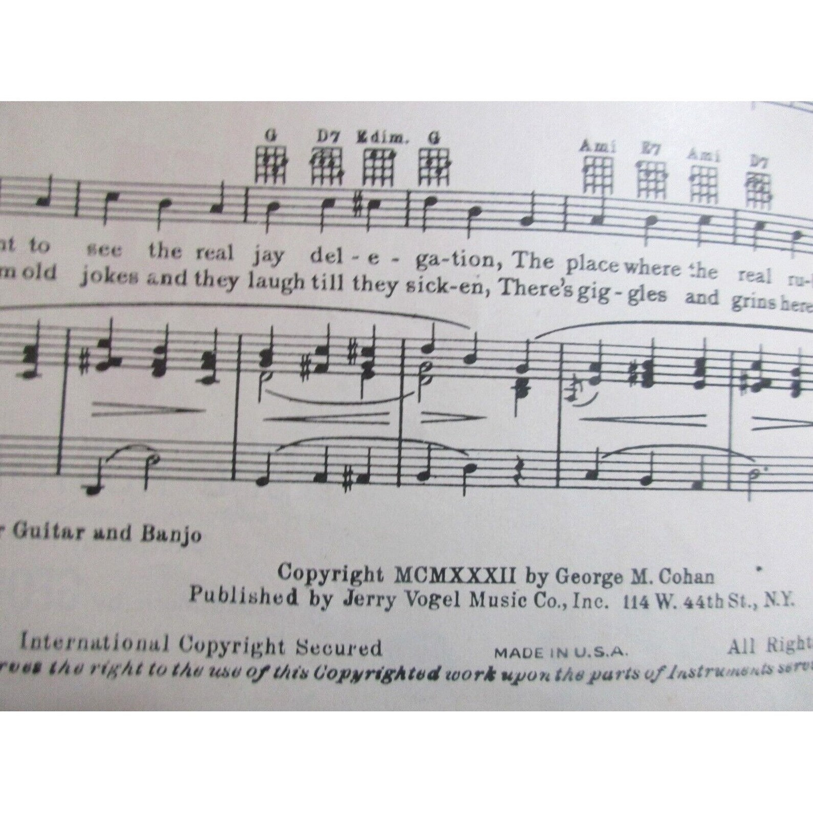 Sheet Music - Forty-five Minutes From Broadway by Cohan 1932 Jerry ...