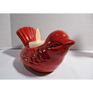 Red Male Porcelain Cardinal Bird With Tealight - Pier One? 5"w X 3"t - Etsy