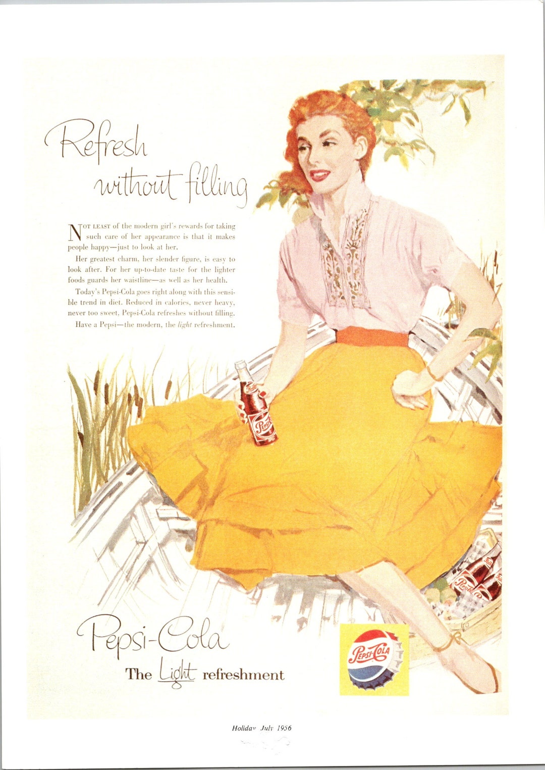 Pepsi-cola the Light Refreshment Poster - Digital Download From Holiday ...