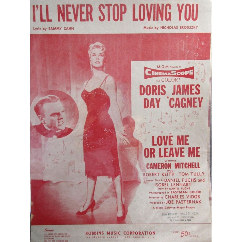 I'll Never Stop Loving You Recorded by Doris Day - Sheet Music Robbins ...