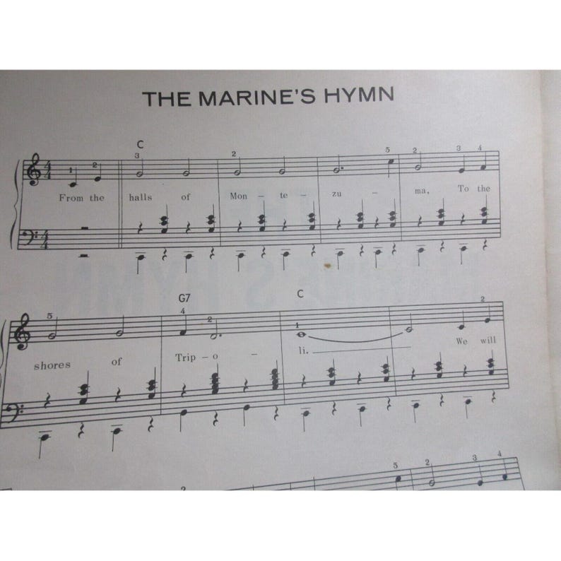 The Marine's Hymn - Organ Sheet Music From Lowrey Music Key of C #15 - Etsy