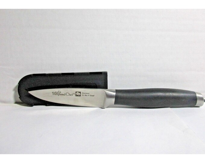 5"/13cm Pampered Chef Forged German Steel Utility Knife Black Handle W ...