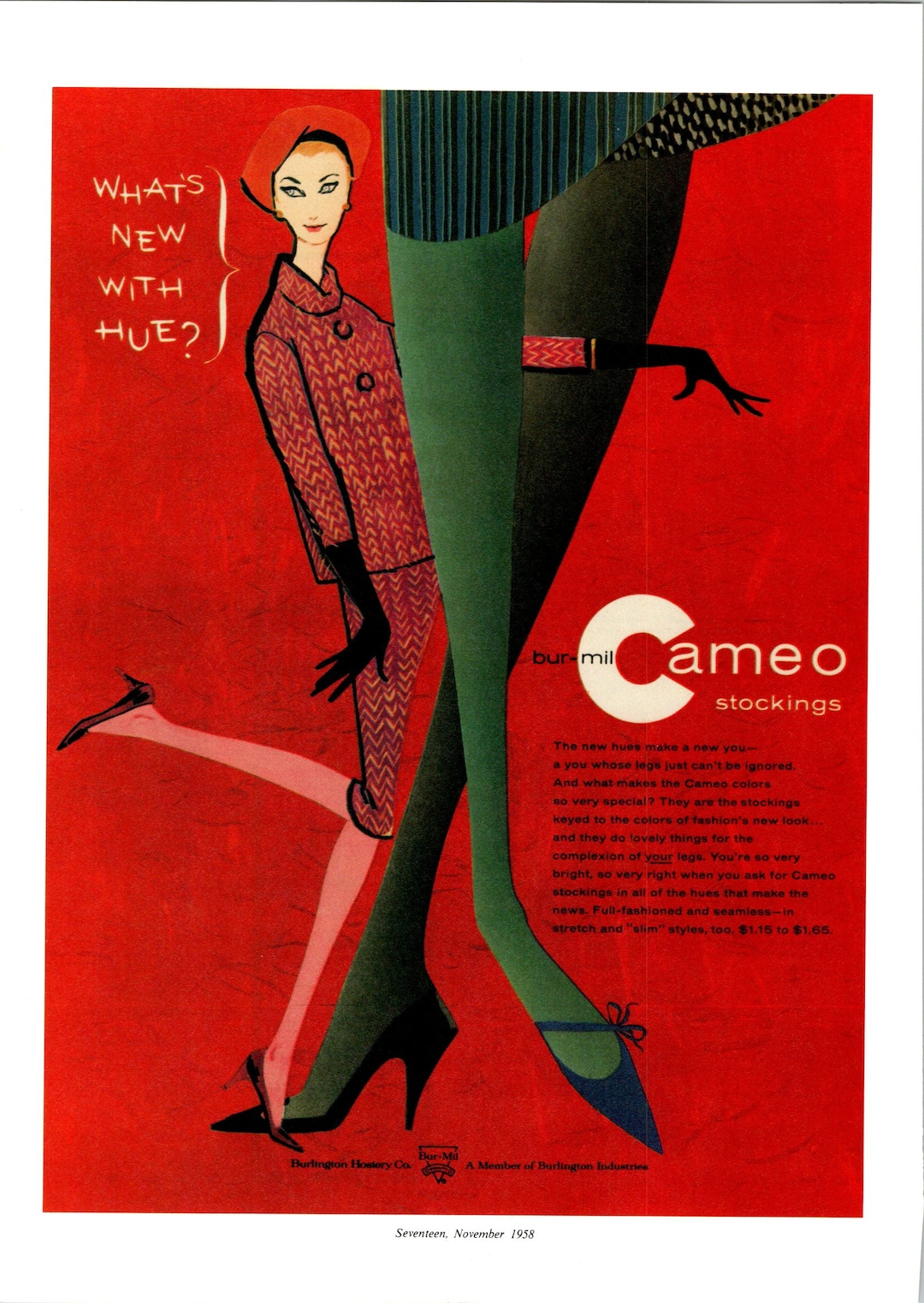 Cameo Stockings Poster - Digital Download From Seventeen November 1958 ...