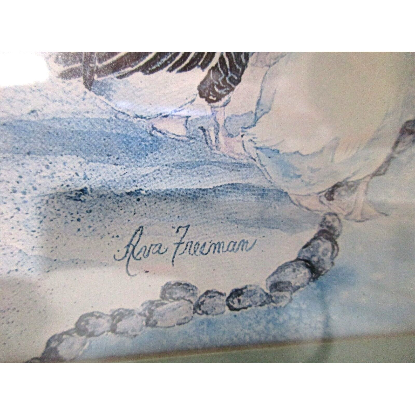 Ava Freeman Watercolor Wall Art Gaggle of Geese in Wood Frame 10" X 17 ...