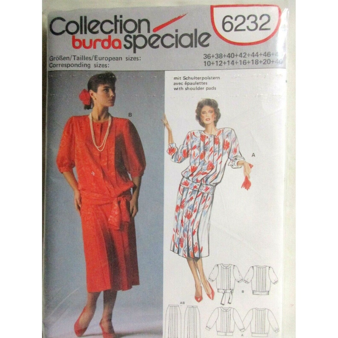 Burda Sewing Pattern 6232 Sizes 36-48 (US 10-22) Designer Dress 2 ...