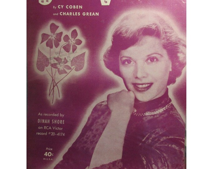 Piano Sheet Music: Sweet Violets by Dinah Shore - Edwin H. Morris Co ...
