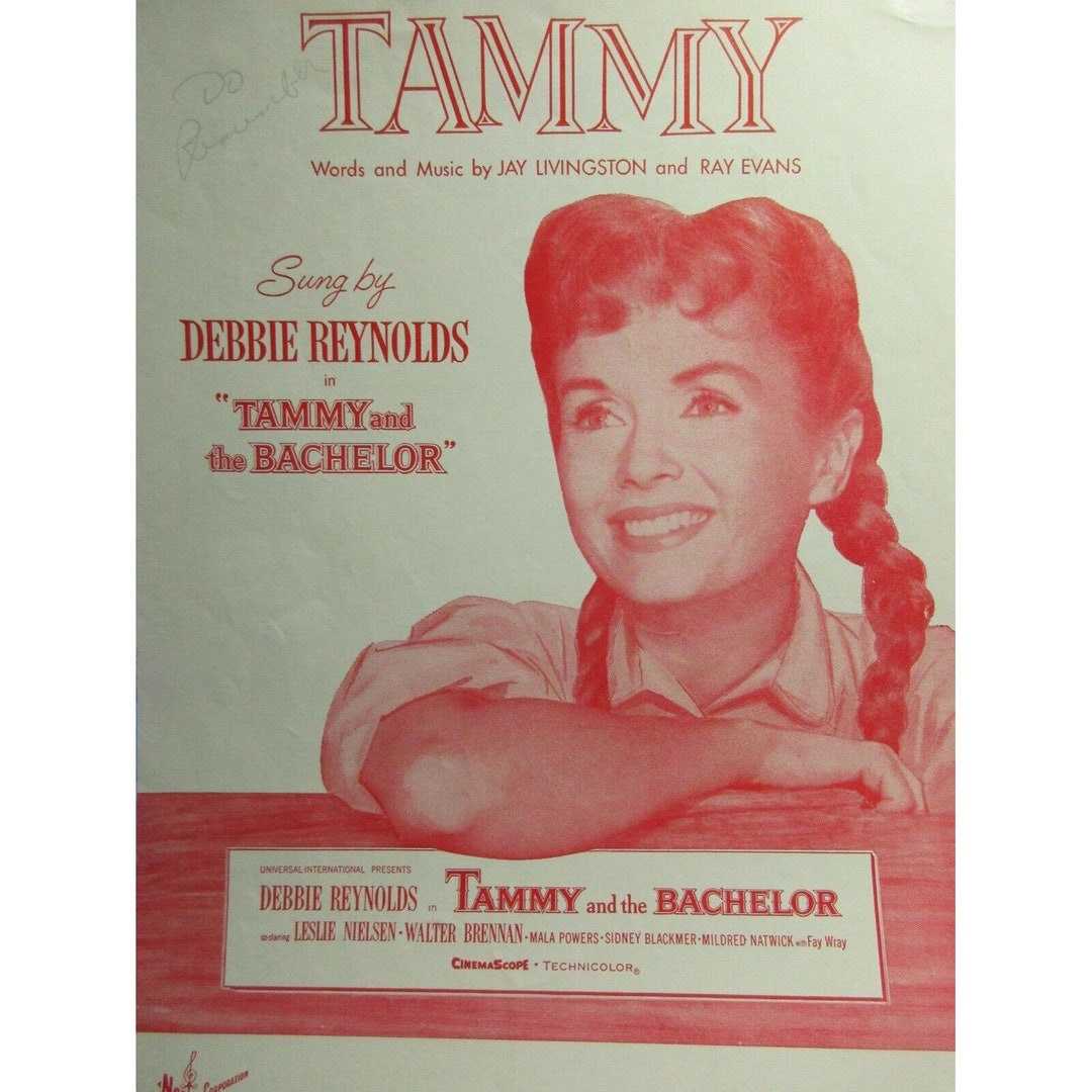 1957 Tammy Sheet Music - Piano Guitar Vocal Debbie Reynolds Northern ...