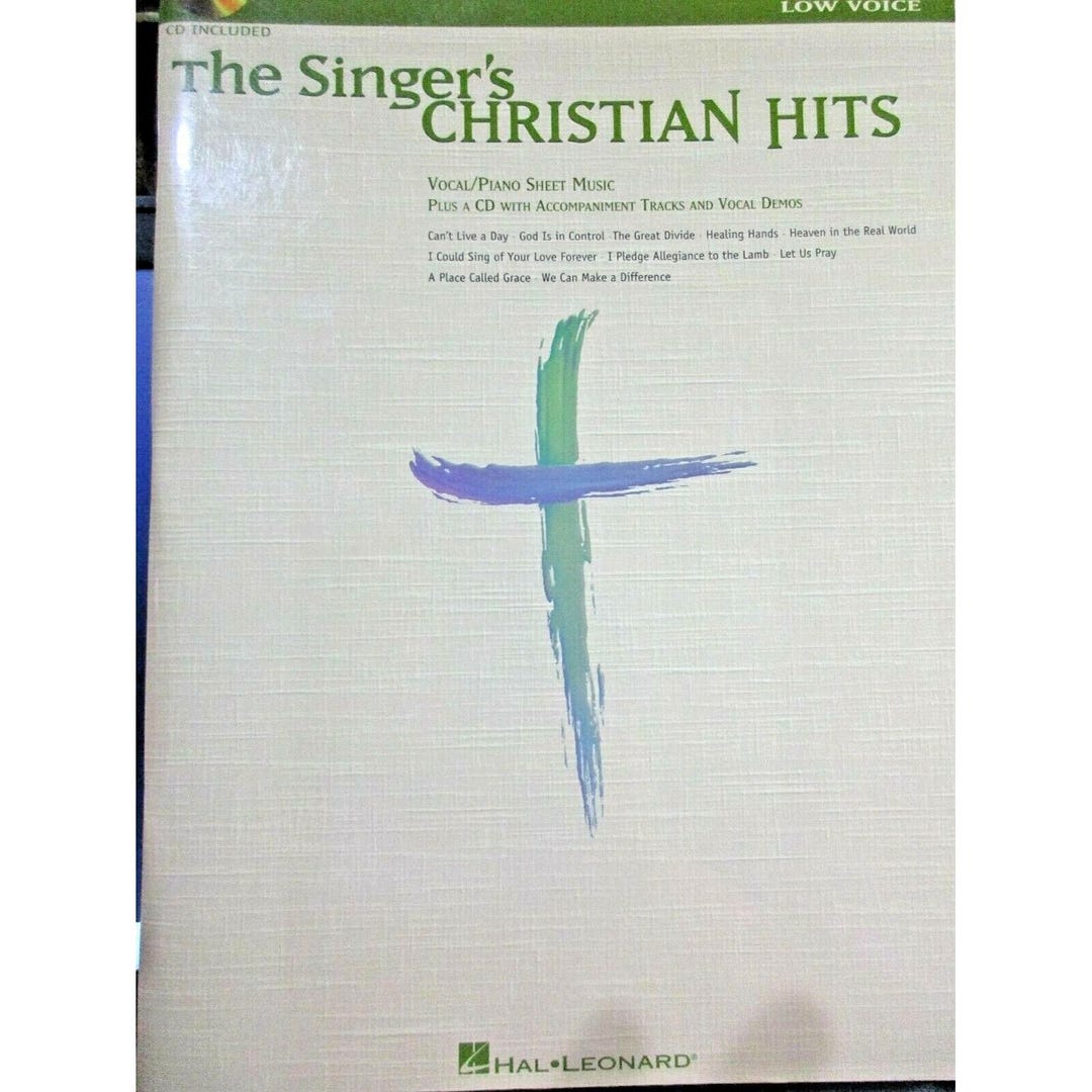 The Singers Christian Hits for Low Voice & Piano W/ CD Included Hal ...