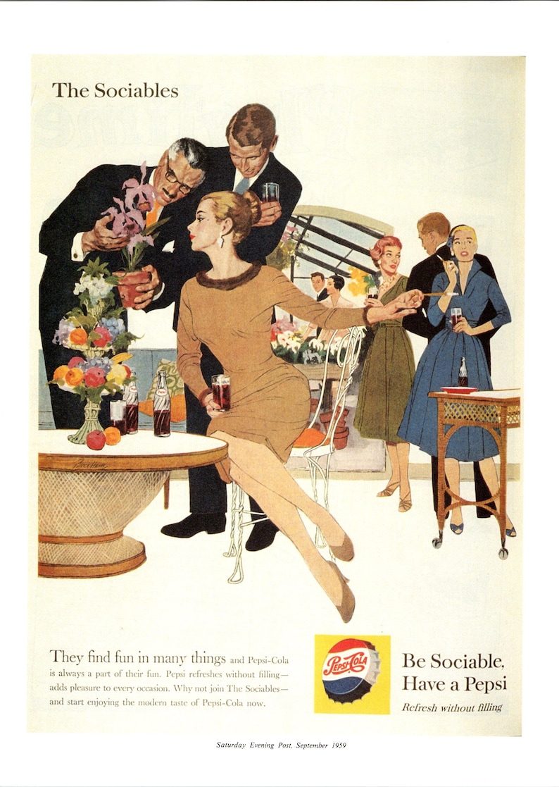 Pepsi-cola the Sociables Poster - Digital Download From Saturday ...