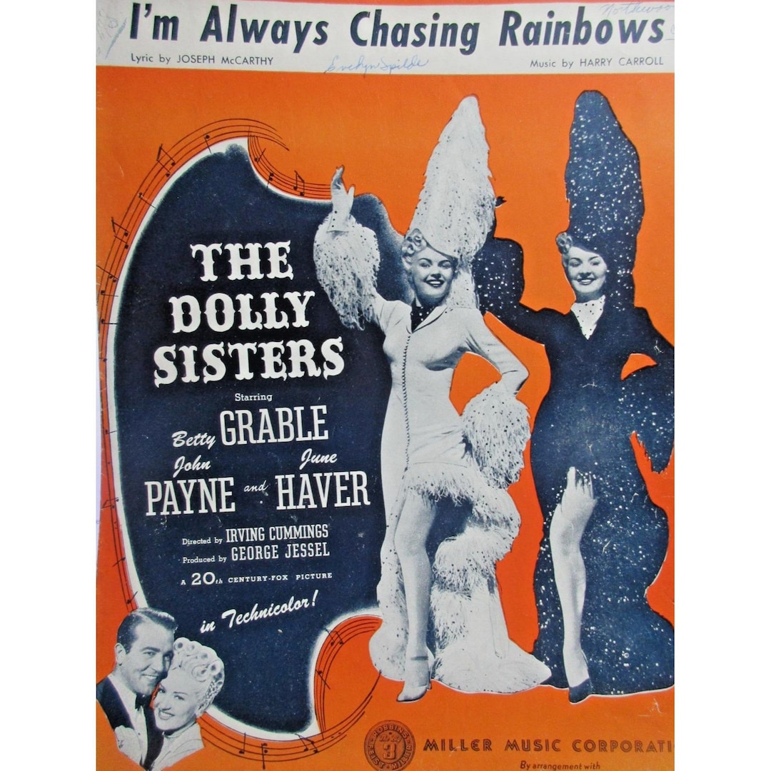 Sheet Music - I'm Always Chasing Rainbows - Miller Music 1918 - Etsy