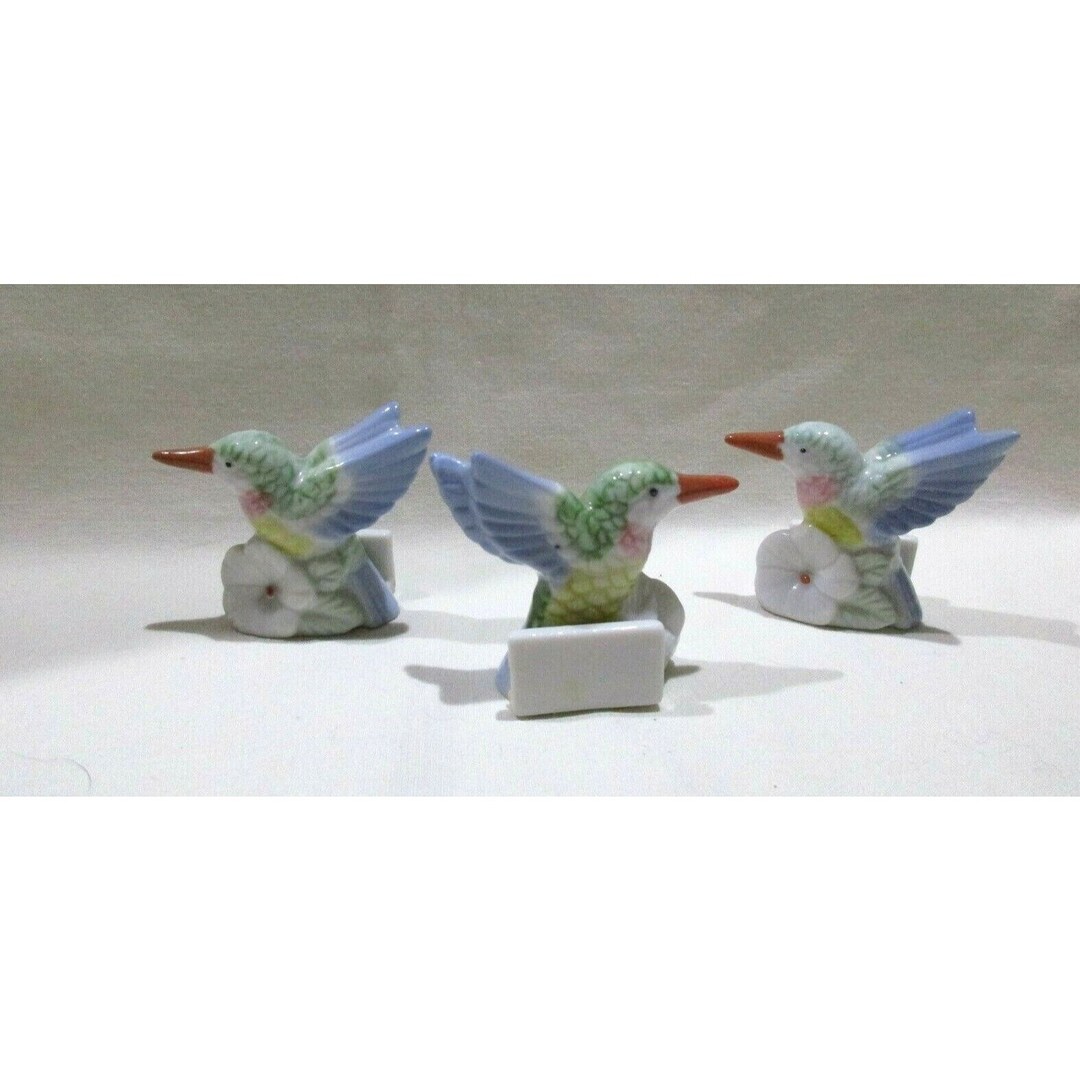 Lot of 3 Takahashi Japan Mini Porcelain Hummingbirds 2"t X 2"w ...