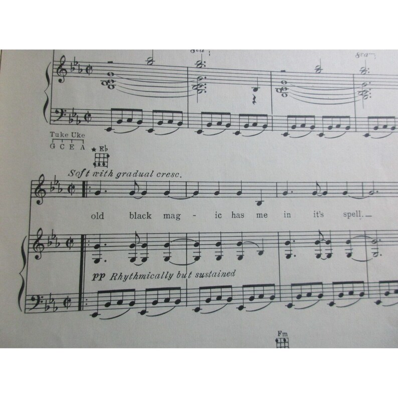 That Old Black Magic - Sheet Music for Piano Lyrics Guitar 1942 Famous ...