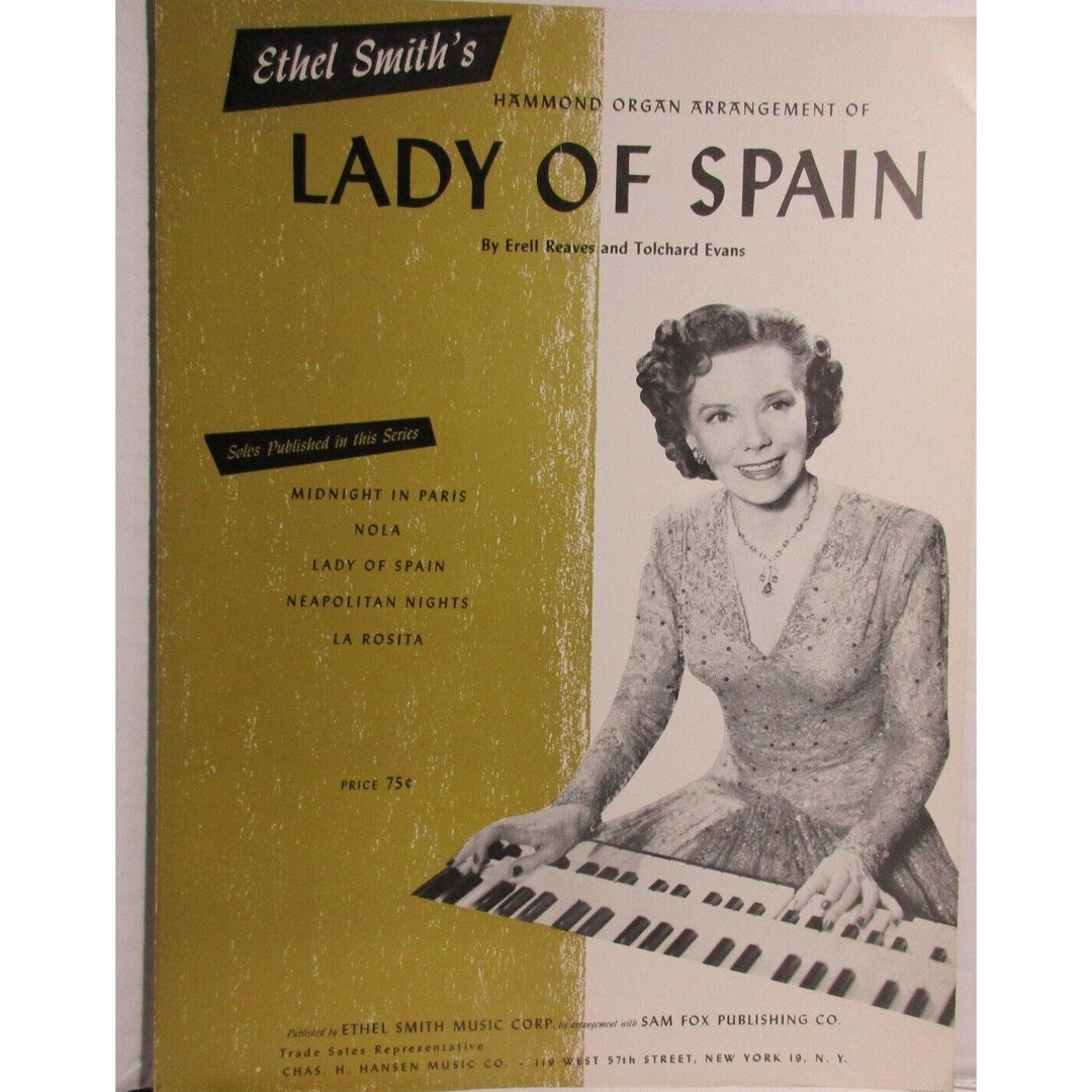 Lady of Spain - Hammond Organ Sheet Music by Ethel Smith 1931 - Etsy