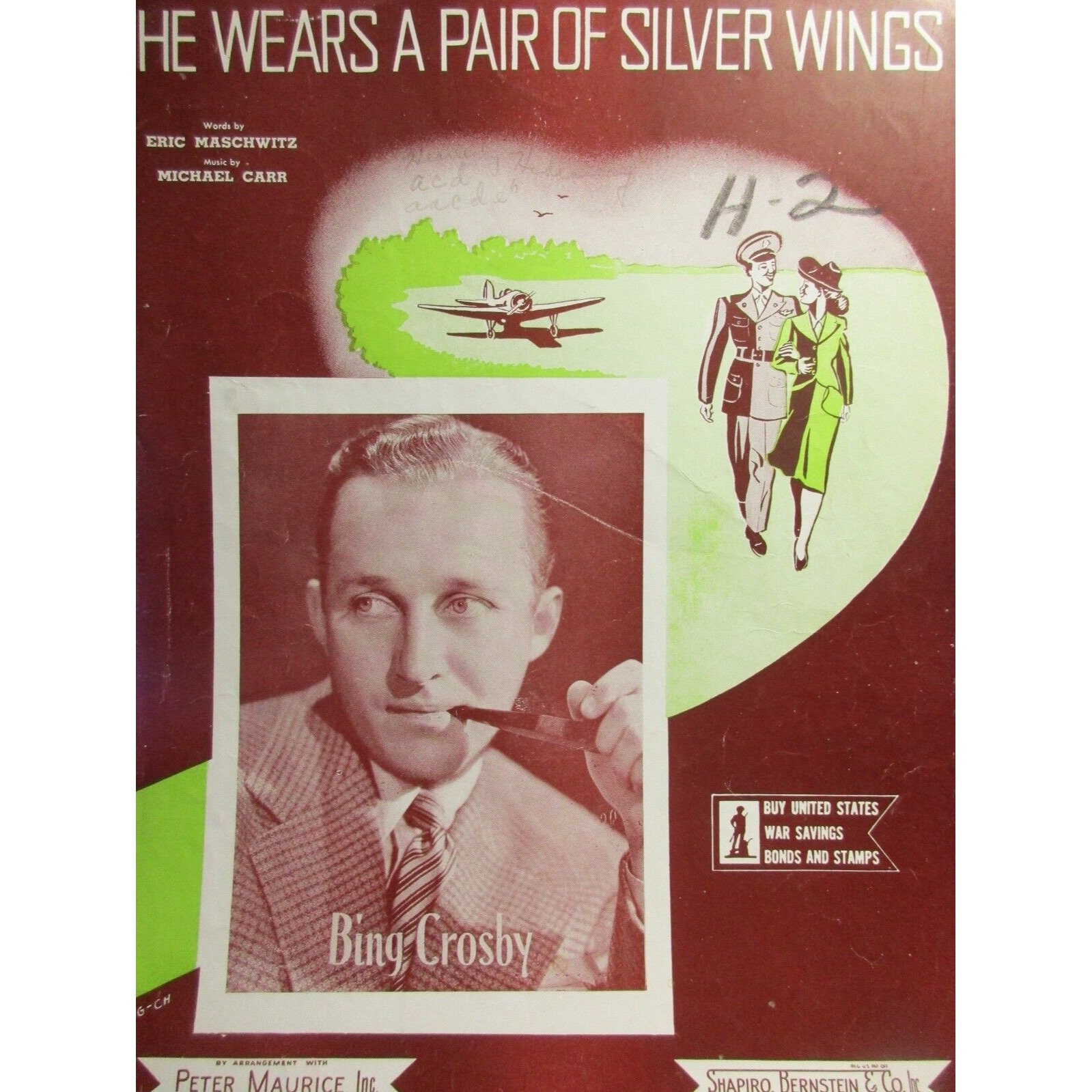 1941 He Wears a Pair of Silver Wings Sheet Music -piano Guitar Vocal ...