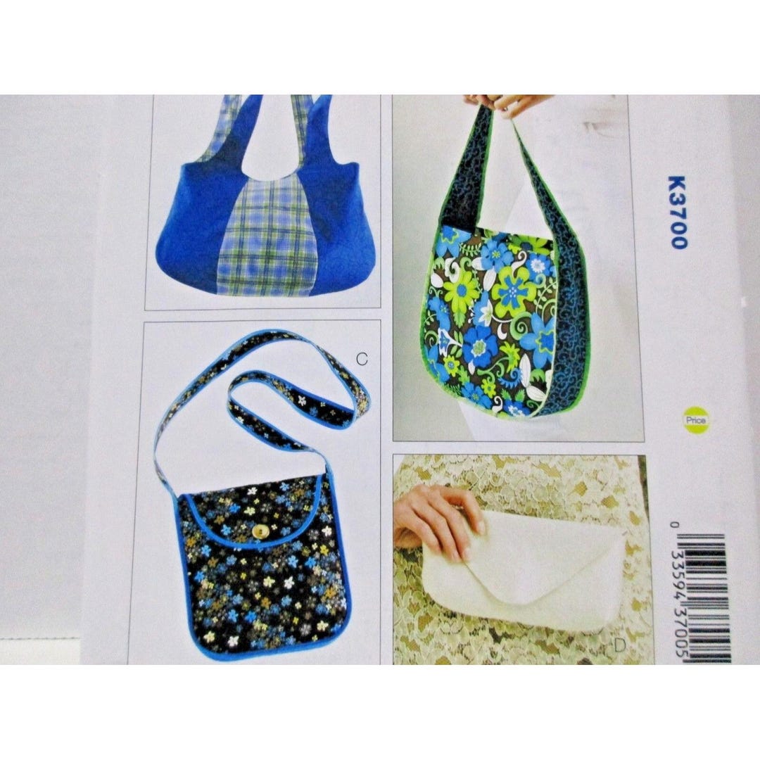 Kwik Sew Pattern K3700 Serge or Standard Bags One Size 4 Variations ...
