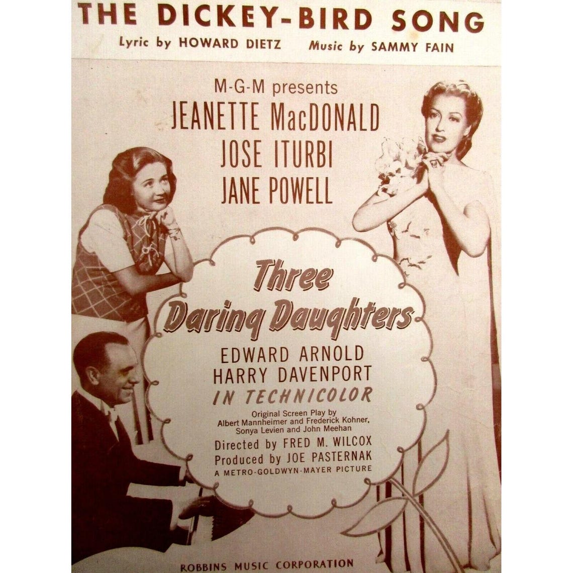 VTG Piano Sheet Music - the Dickey-bird Song 1947 Key of B Flat W ...