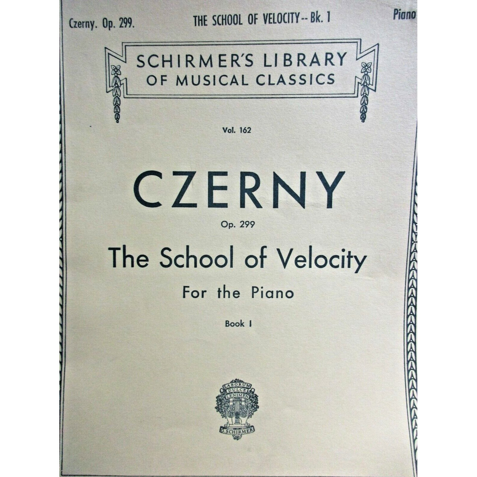 Czerny the School of Velocity for the Piano Bk 1 - Op 299 Vol.162 ...